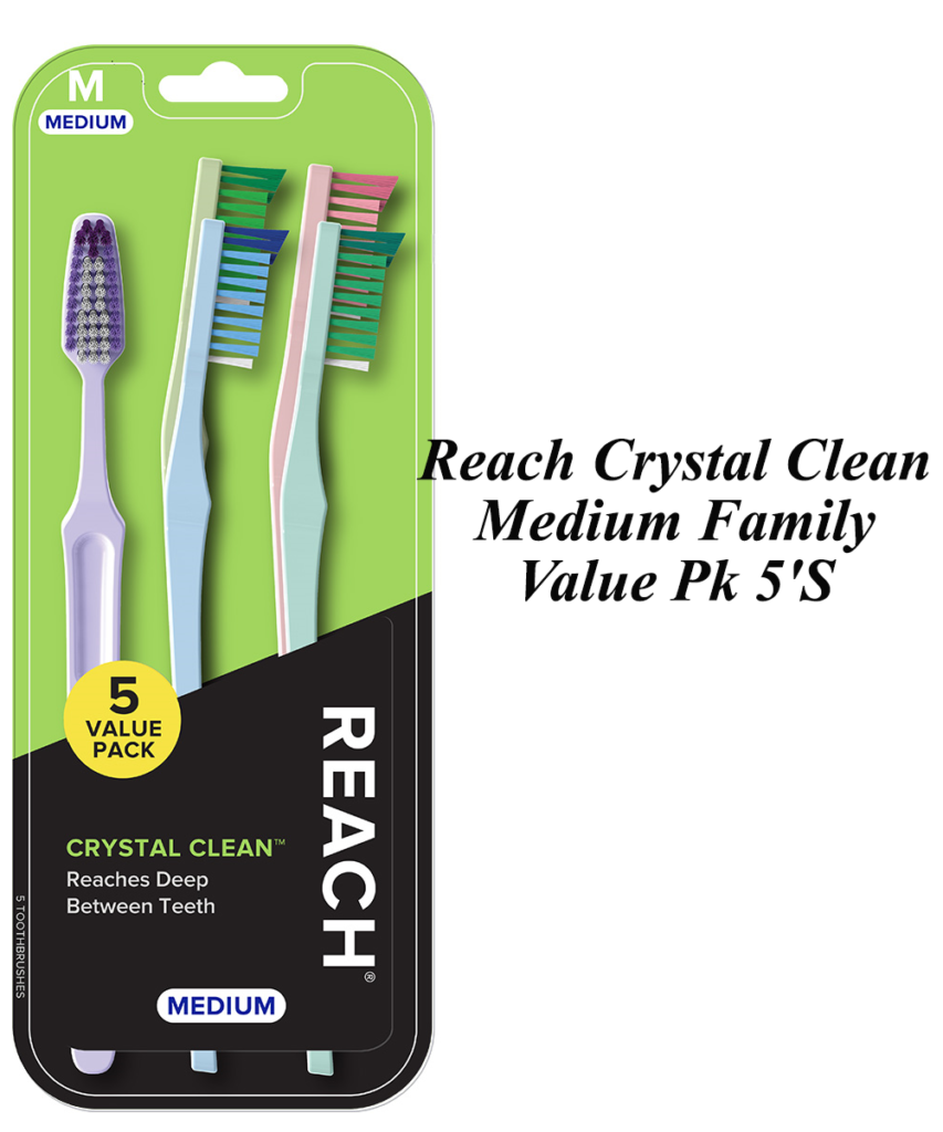Toothbrush Reach Crystal Clean Medium Family Value Pk 5’S – Shine ...